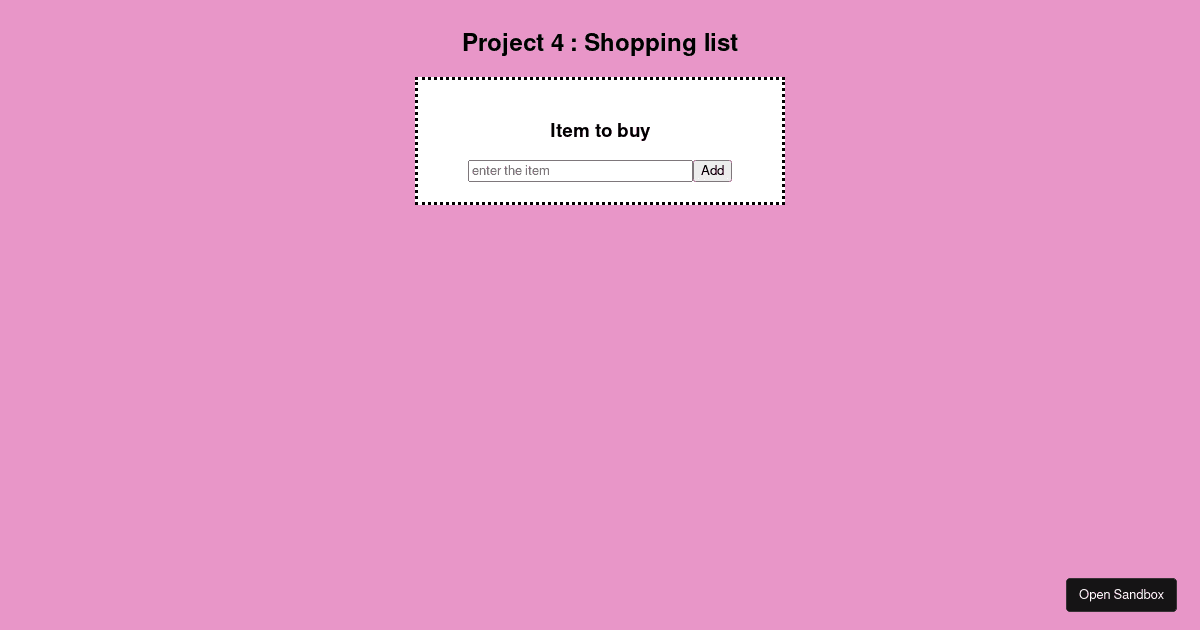 shopping-list - Codesandbox
