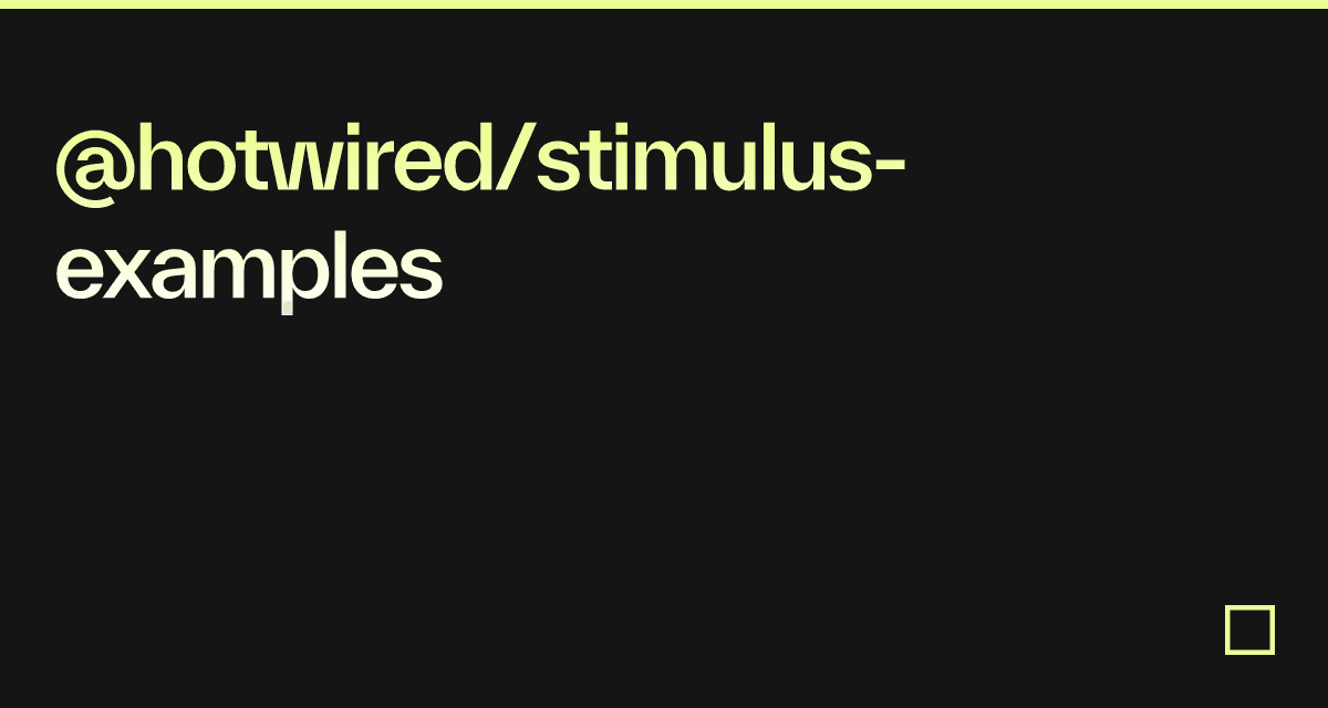@hotwired/stimulus-examples - Codesandbox