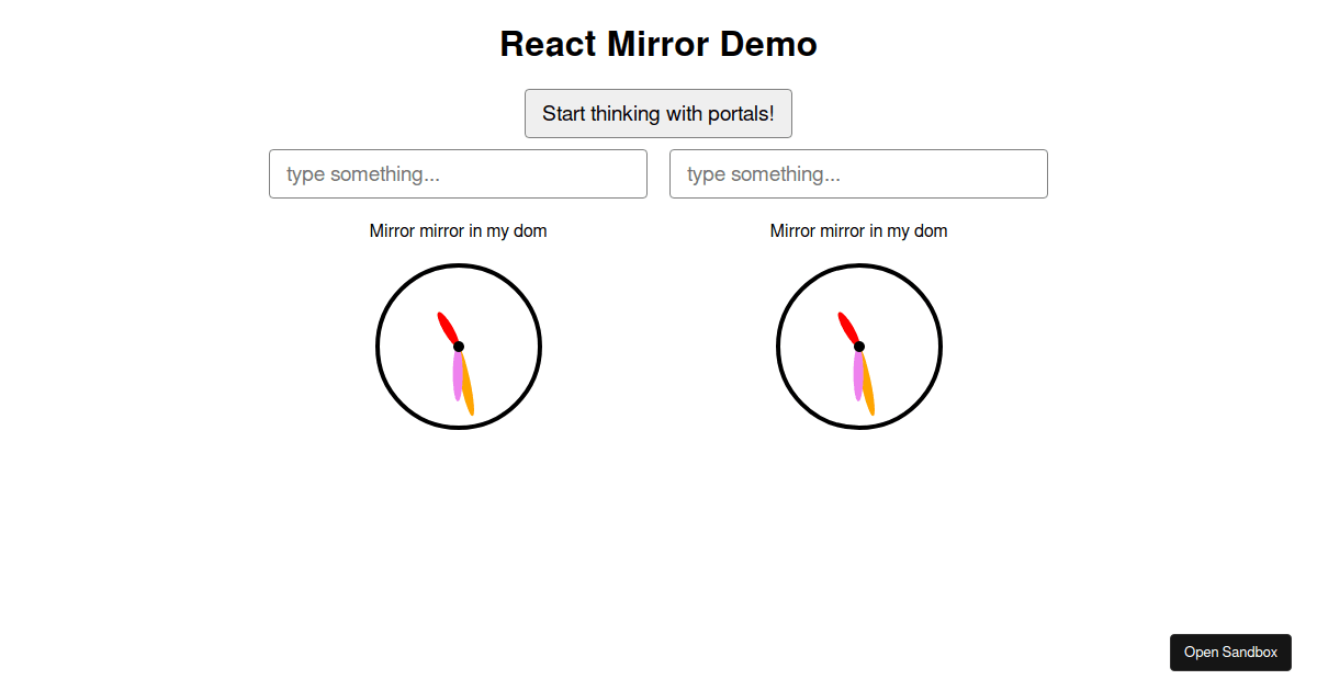 react-mirror (forked) - Codesandbox
