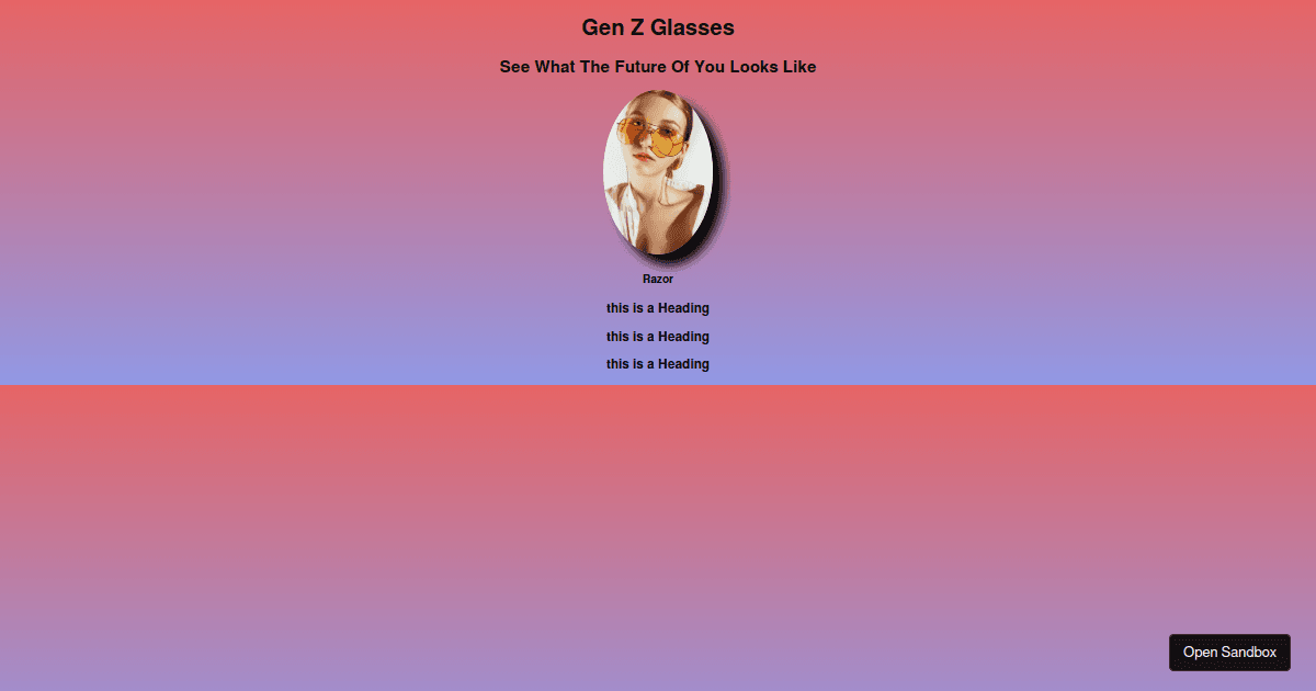 Gen Z Glasses / CSS Practice - Codesandbox