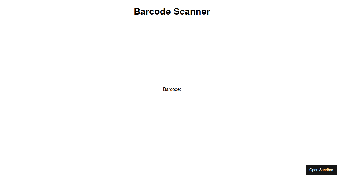 Zxing Barcode Scanner - Codesandbox