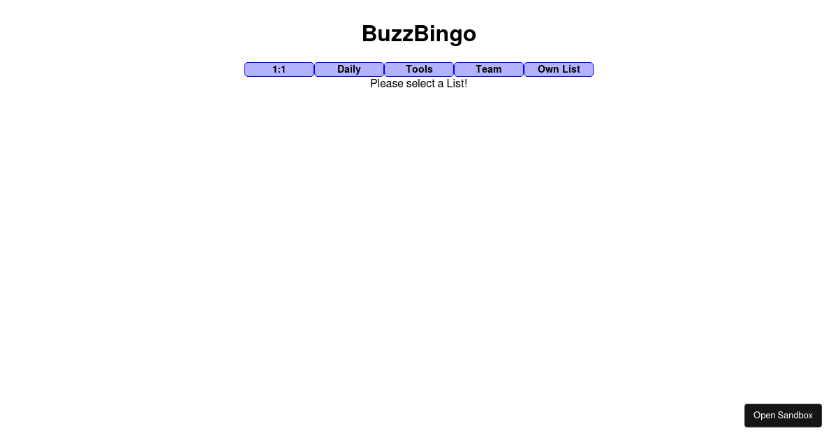 BuzzBingo - Codesandbox