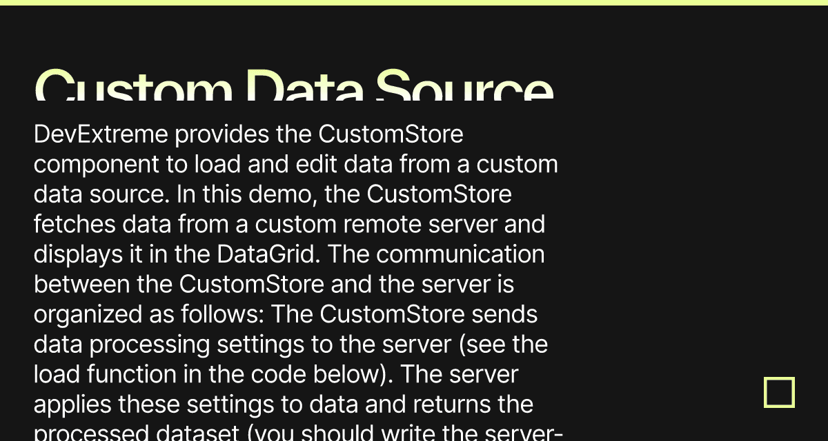 Custom Data Source Devextreme Data Grid Forked Codesandbox 3826