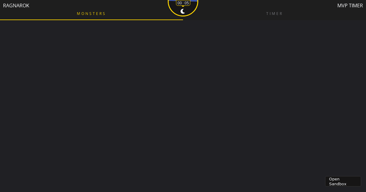 Ragnarok MVP Timer - Codesandbox