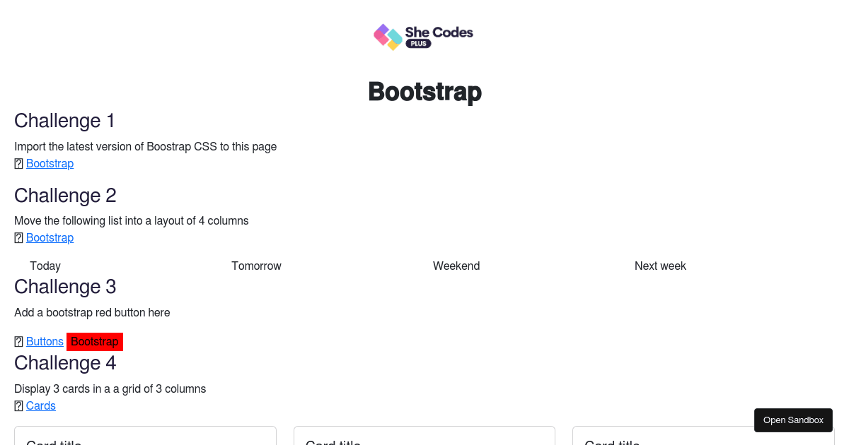 Bootstrap (forked) - Codesandbox