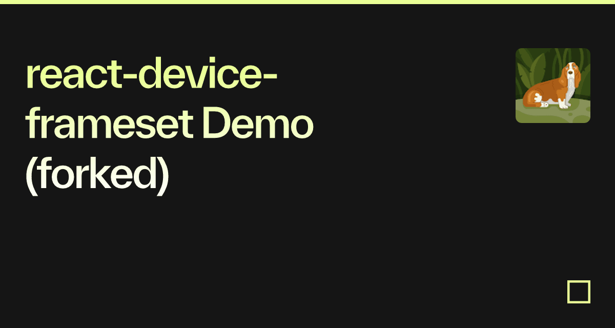 react-device-frameset Demo (forked) - Codesandbox
