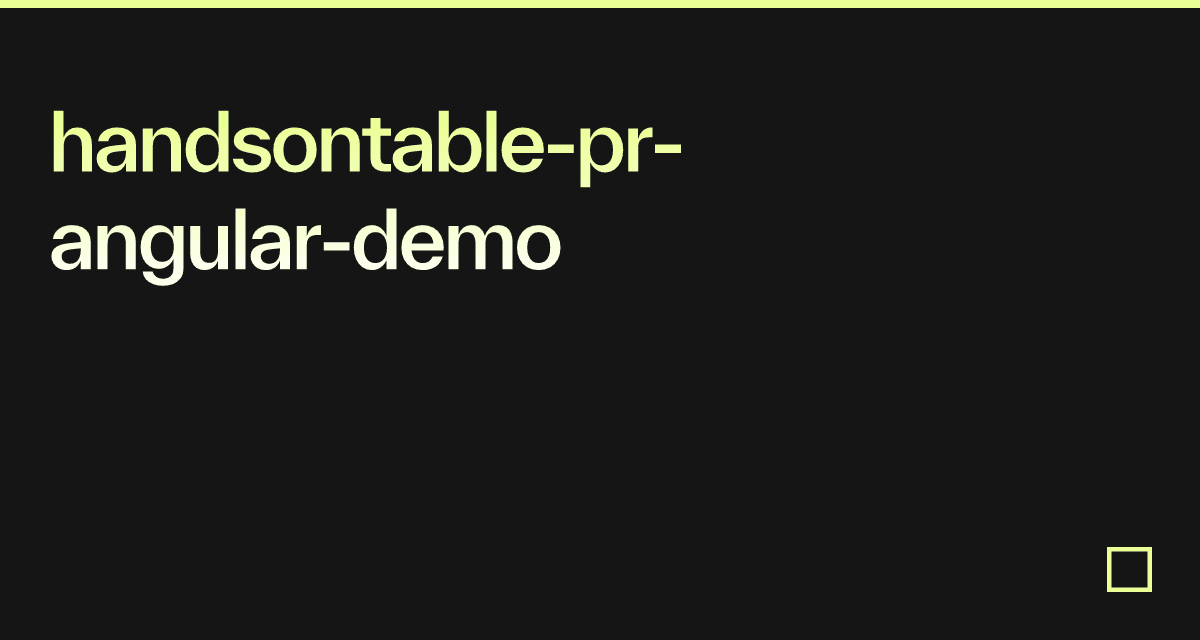 handsontable-pr-angular-demo - Codesandbox