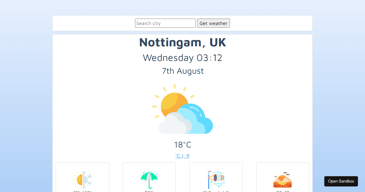 weatherapp (forked) - Codesandbox
