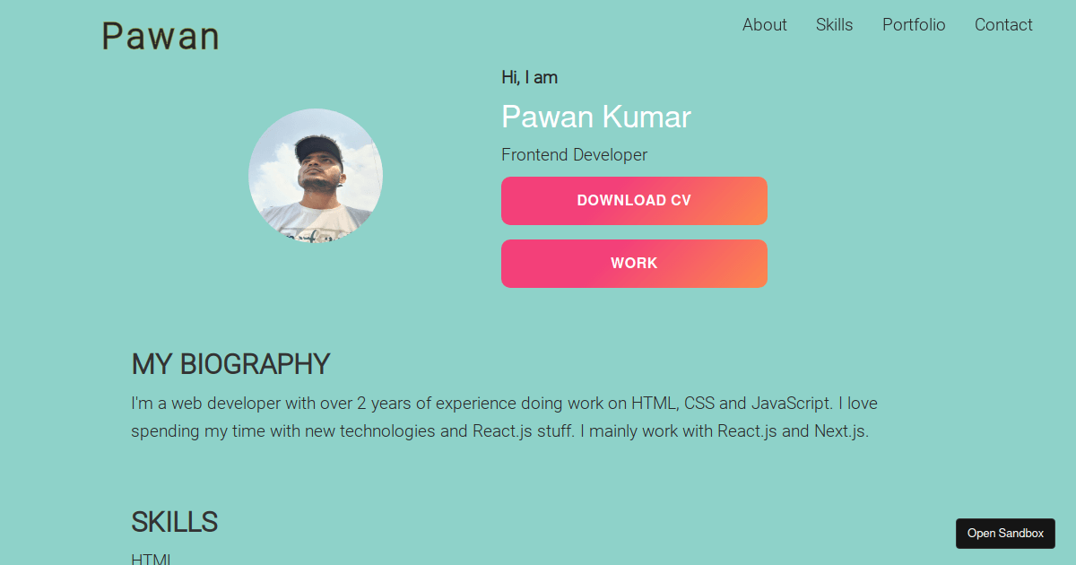 React Responsive Portfolio 2 - Codesandbox React Responsive Portfolio 2 - Codesandbox