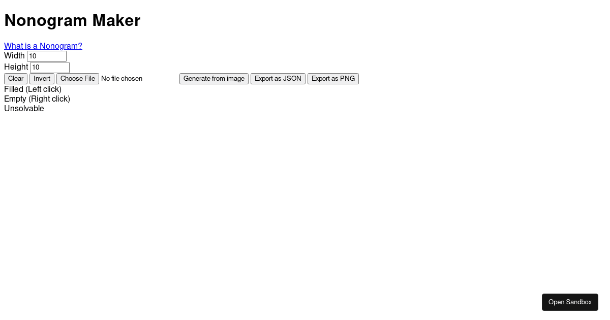 nonogram-maker - Codesandbox