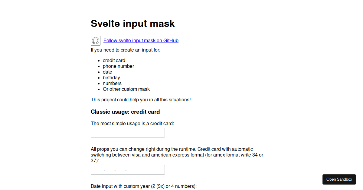 Svelte-mask-input-demo (forked) - Codesandbox
