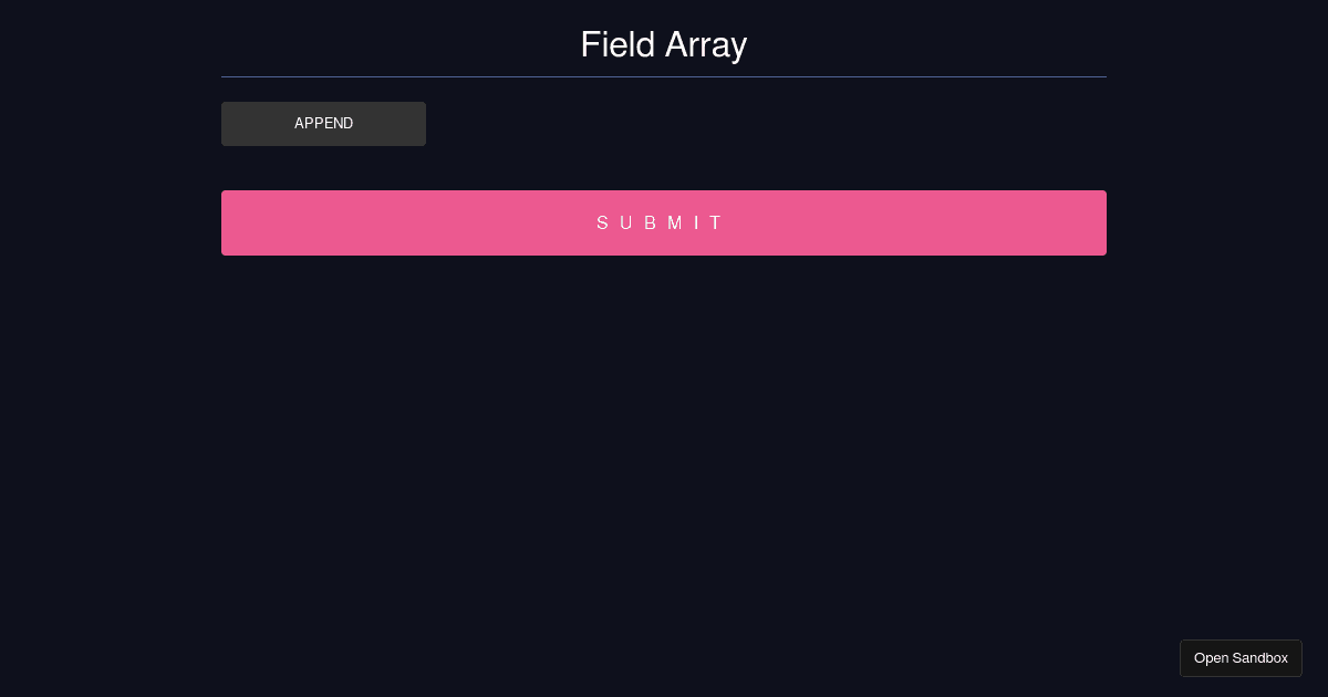 React Hook Form - useFieldArray (forked) - Codesandbox