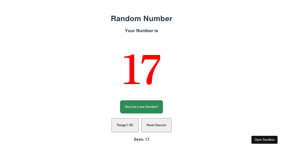 Random Number - Codesandbox
