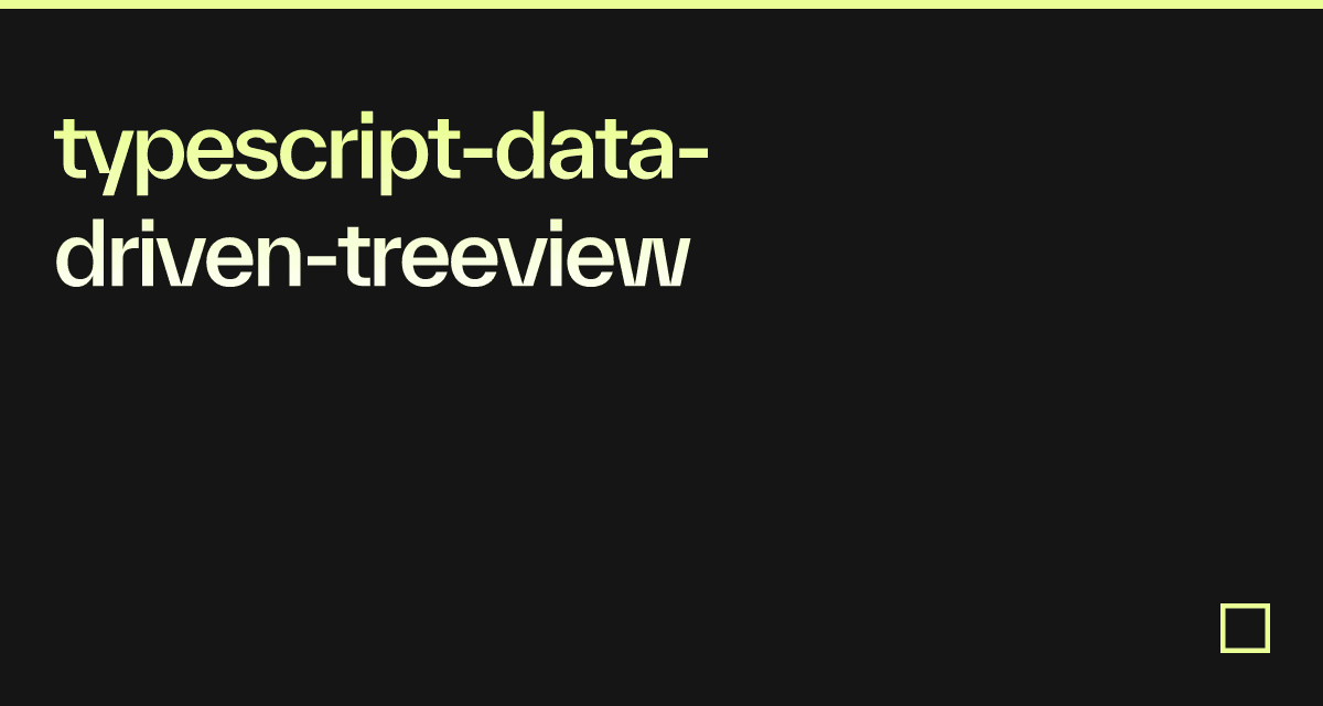 Typescript Data Driven Treeview Codesandbox