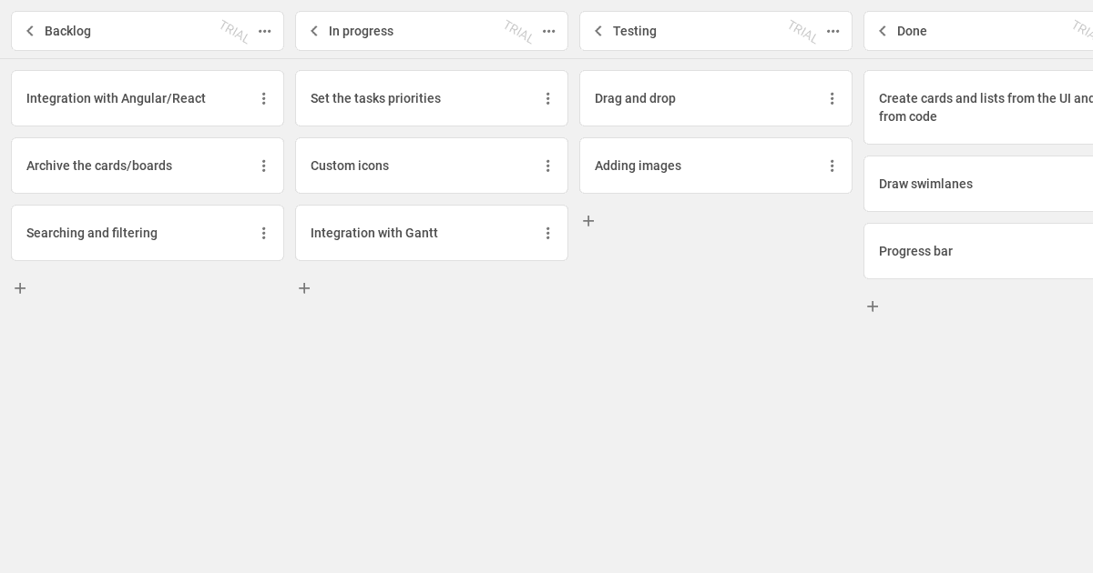 DHX Kanban with React - Codesandbox