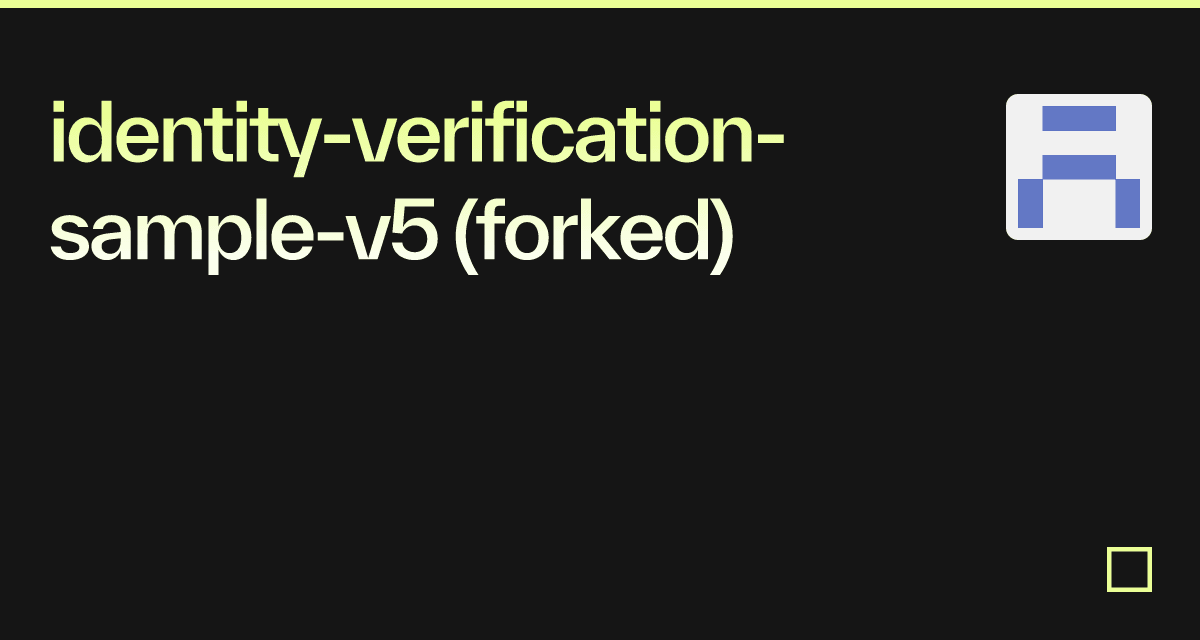 identity-verification-sample-v5 (forked) - Codesandbox