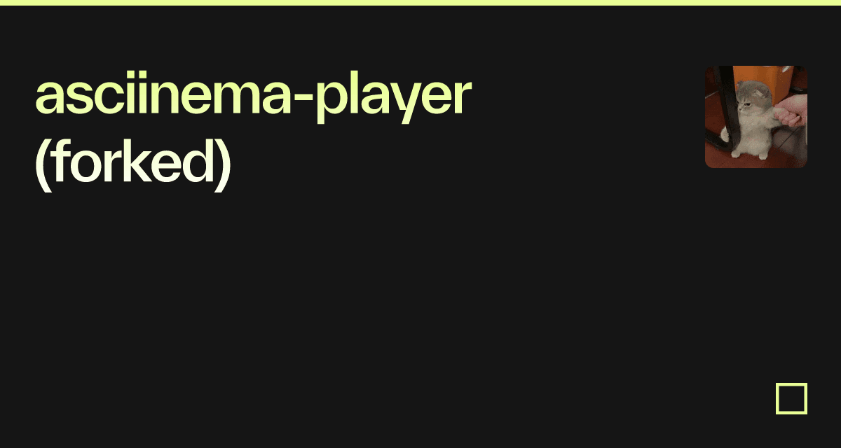 asciinema-player (forked) - Codesandbox