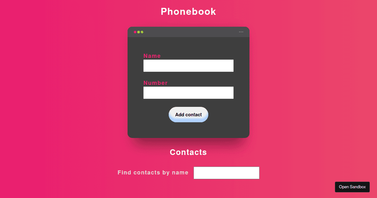 goit-react-hw-03-phonebook - Codesandbox