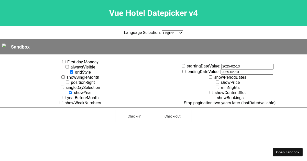 vue-hotel-datepicker - Codesandbox