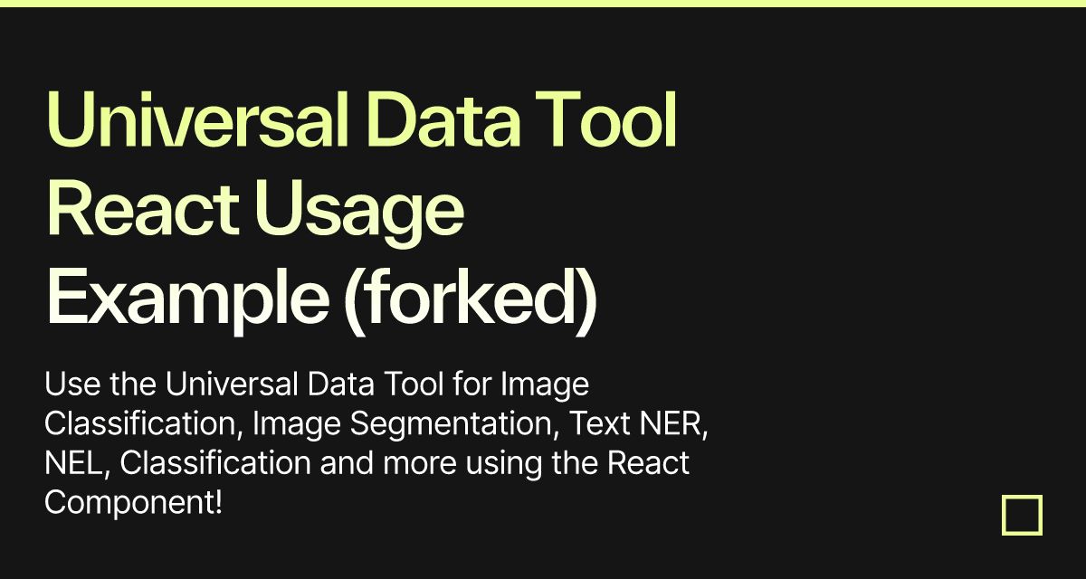 Universal Data Tool React Usage Example Forked Codesandbox
