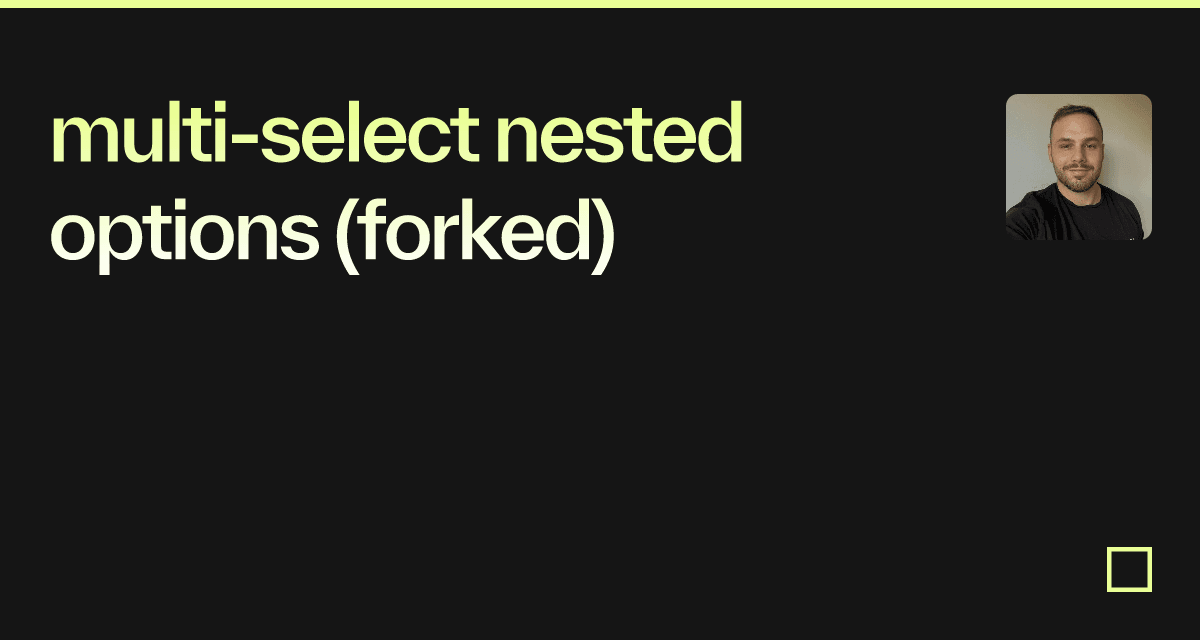 multi-select nested options (forked) - Codesandbox