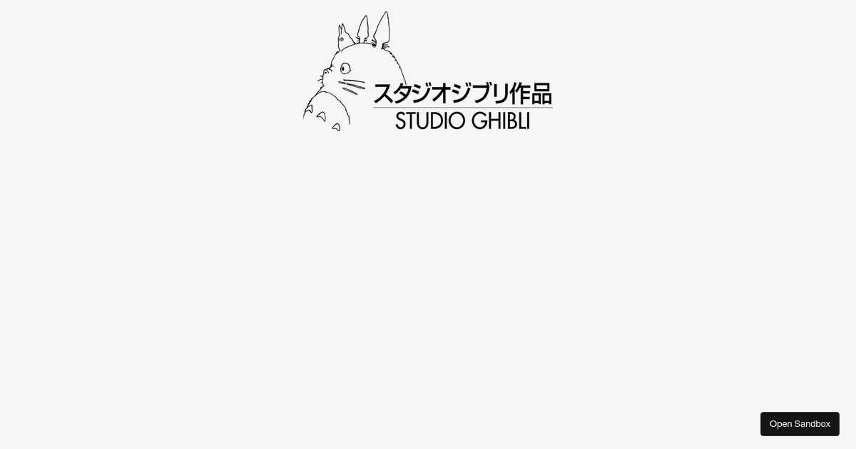 Studio Ghibli API Practice - Codesandbox
