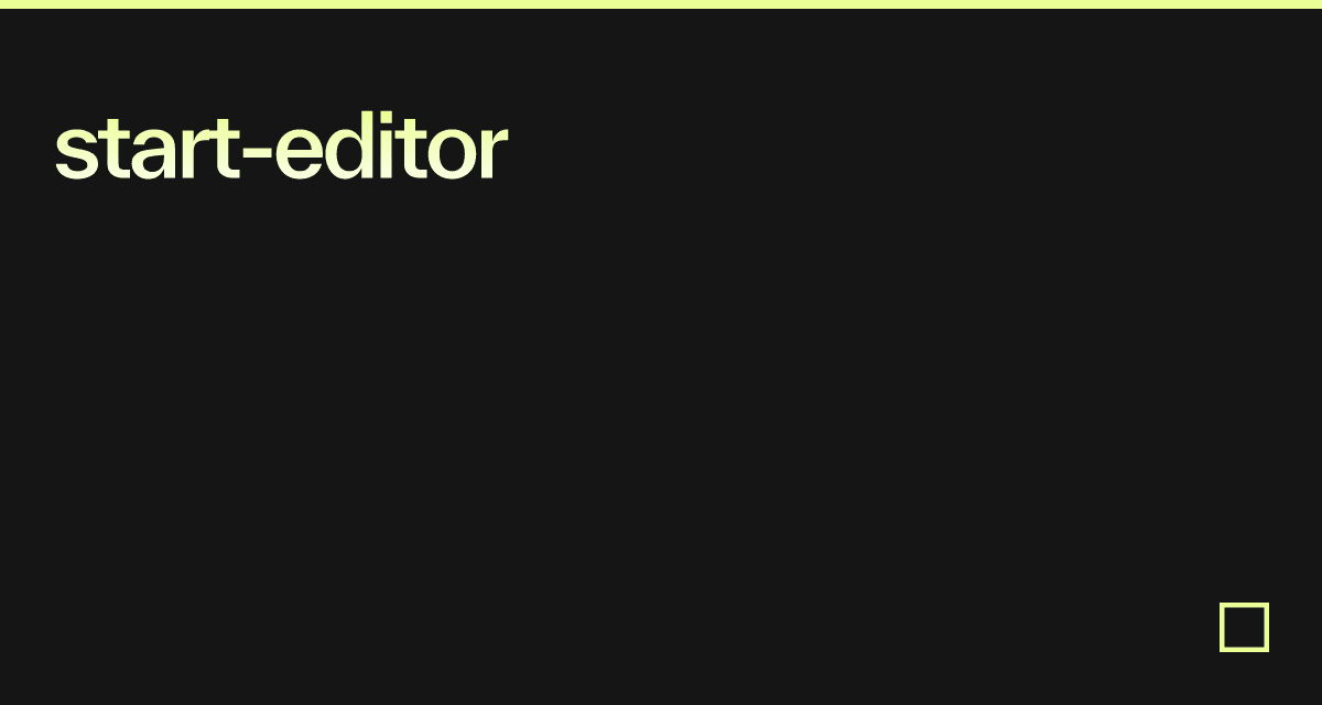 start-editor - Codesandbox