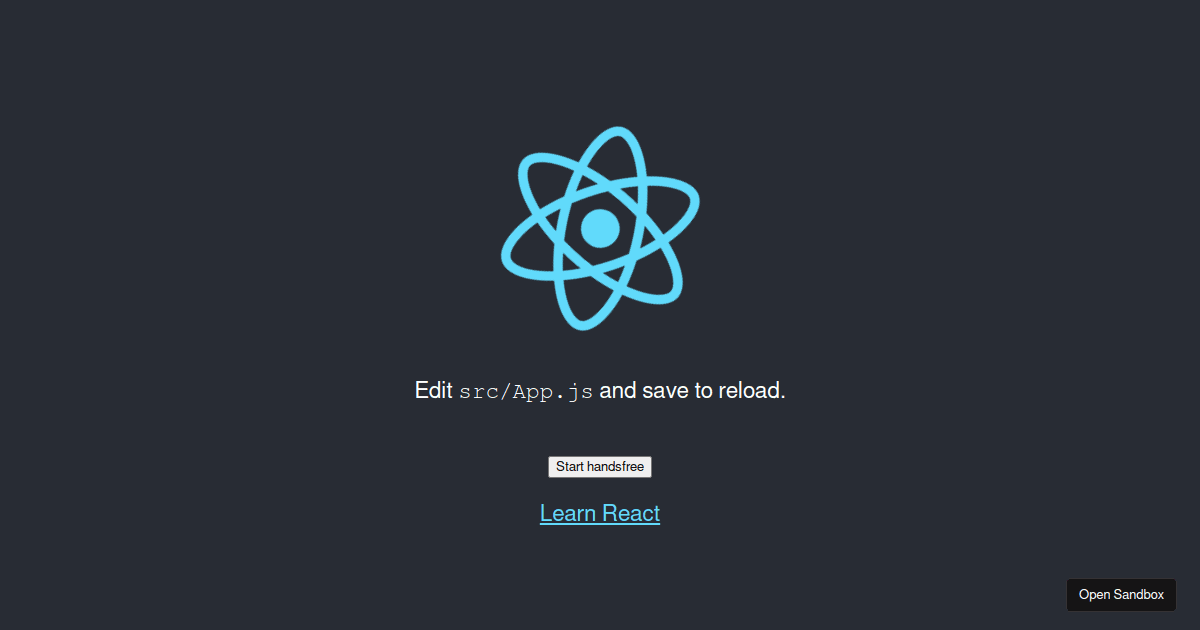 Create React App Handsfree Codesandbox