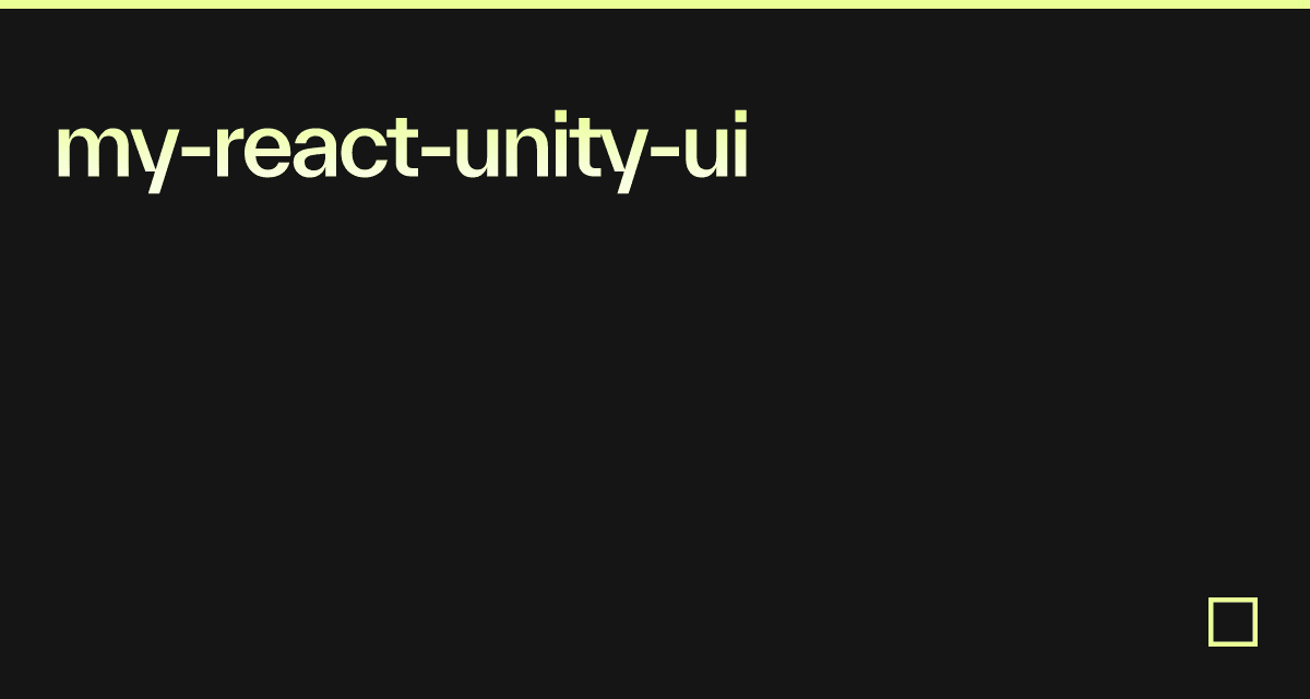 My React Unity Ui Codesandbox 1614