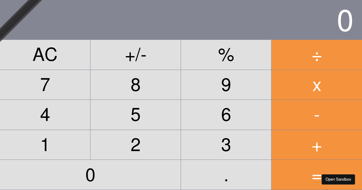 calculator project - Codesandbox