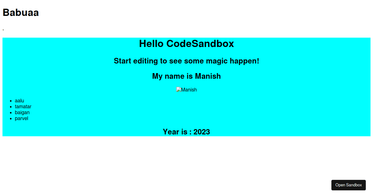 React Codesandbox 