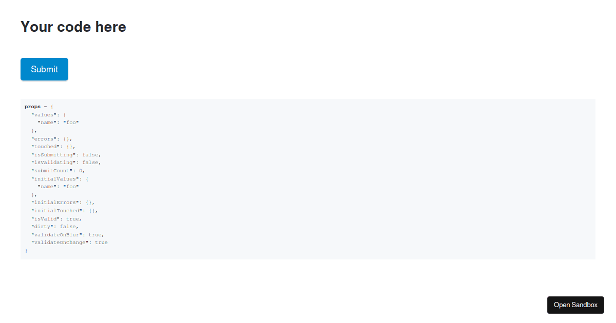 Formik Codesandbox Template - Codesandbox