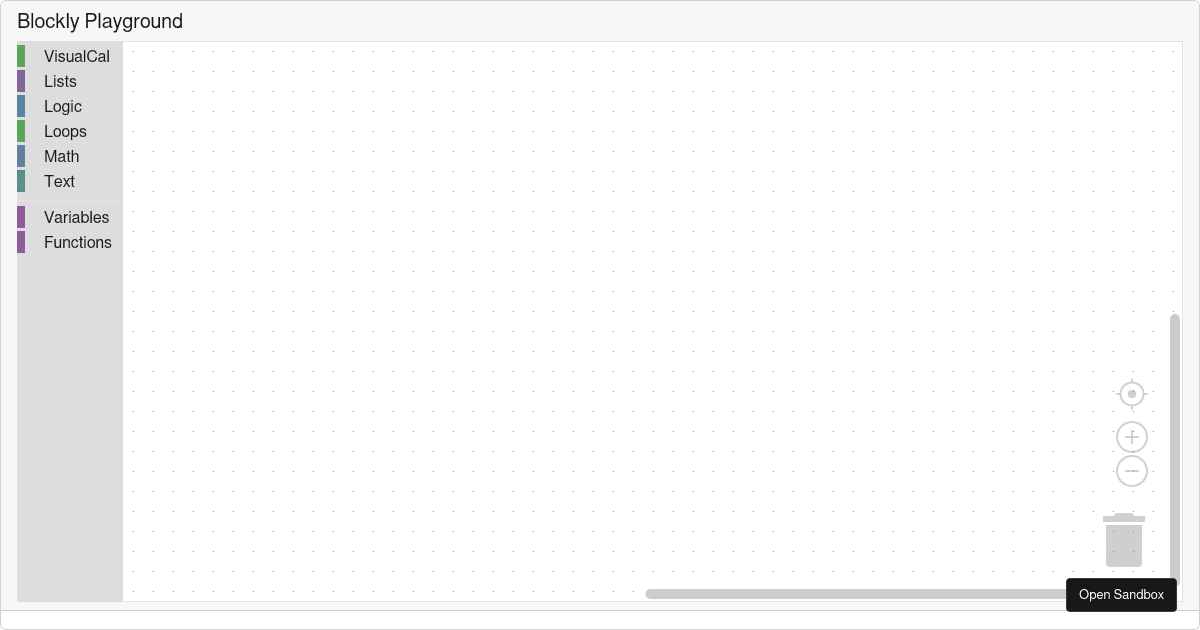 Blockly Playground (forked) - Codesandbox