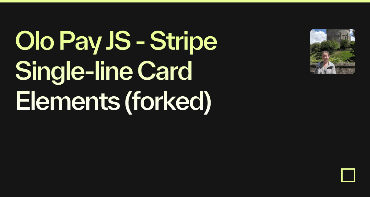 Olo Pay JS - Stripe Single-line Card Elements (forked) - Codesandbox Olo Pay JS - Stripe Single-line Card Elements (forked) - Codesandbox