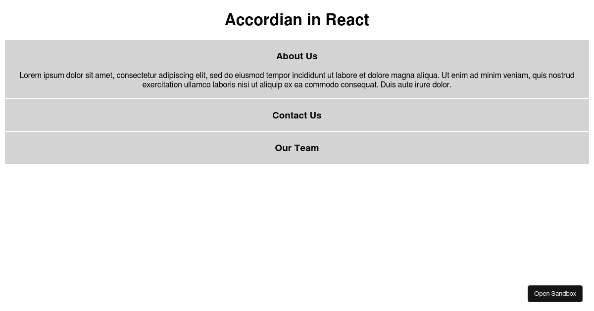 React Accordian Codesandbox
