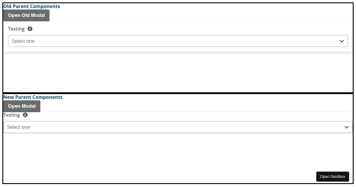 selects-in-parent-container - Codesandbox