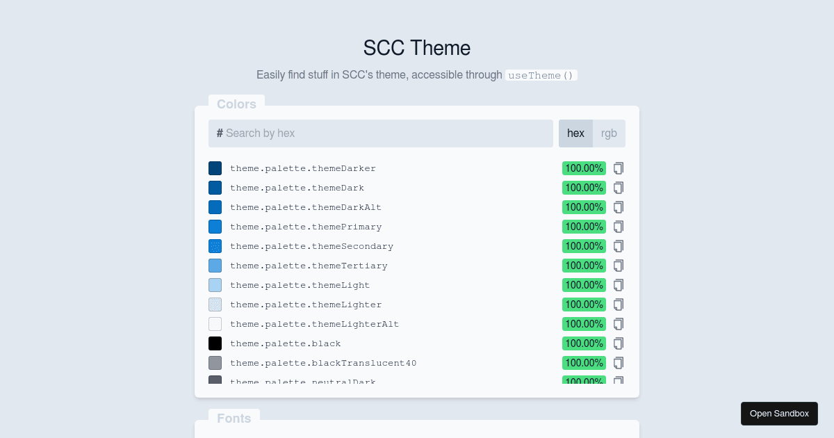 SCC Theme - Codesandbox