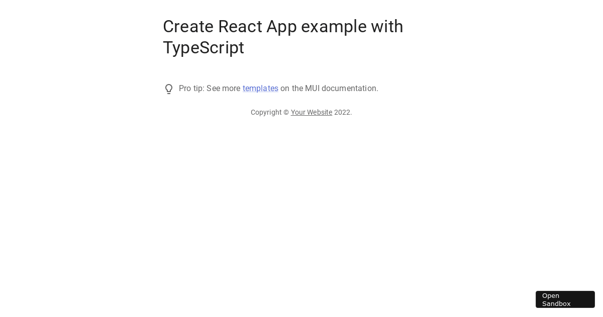 Create React App With Typescript Codesandbox