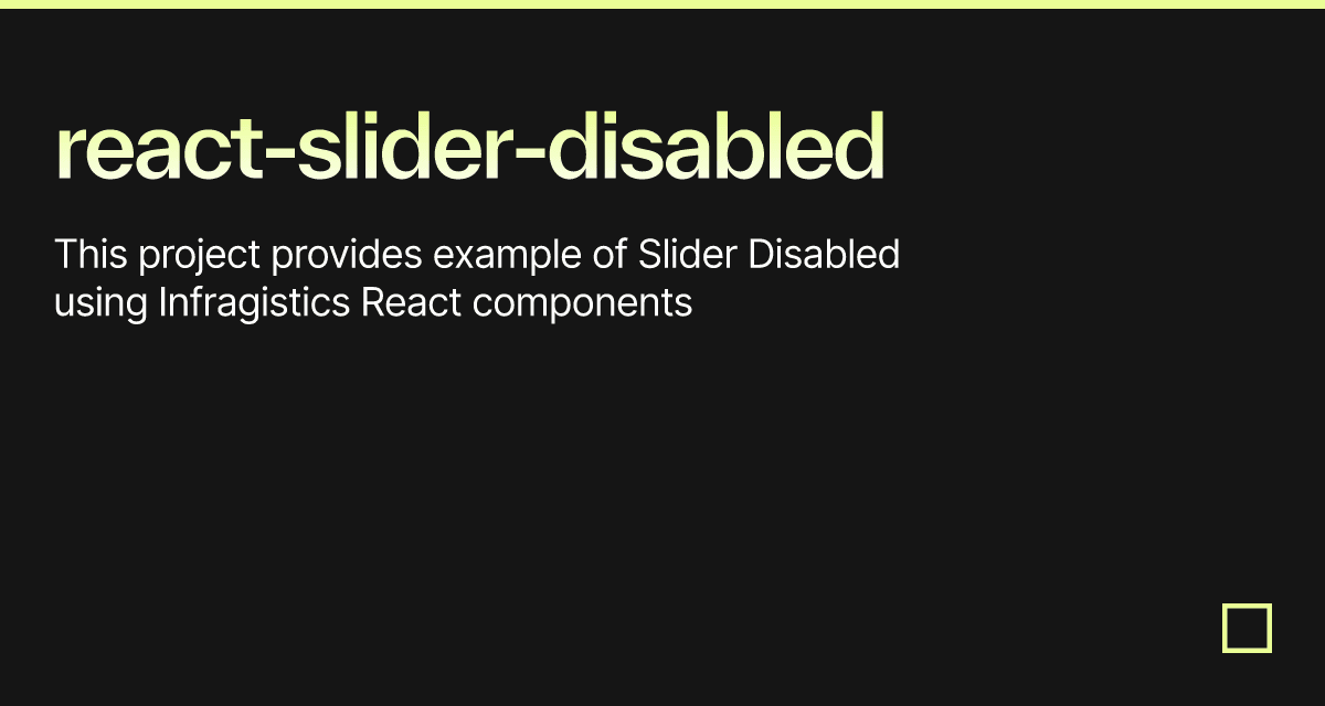 react-slider-disabled - Codesandbox