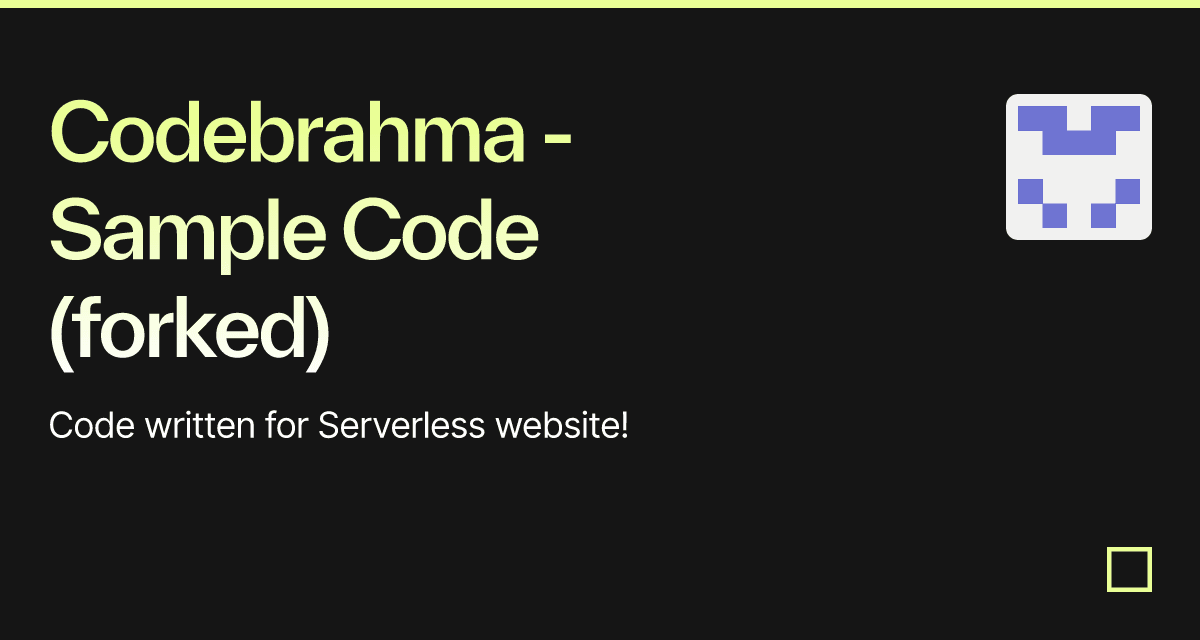Codebrahma - Sample Code (forked) - Codesandbox