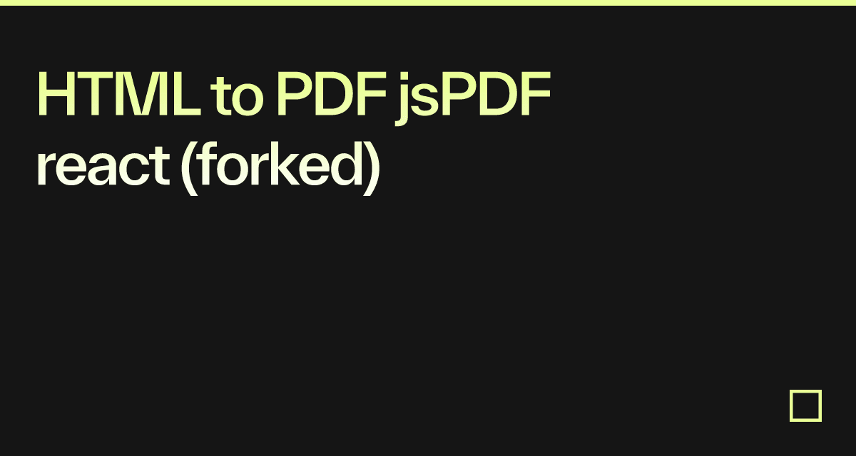 Html To Pdf Jspdf React Forked Codesandbox