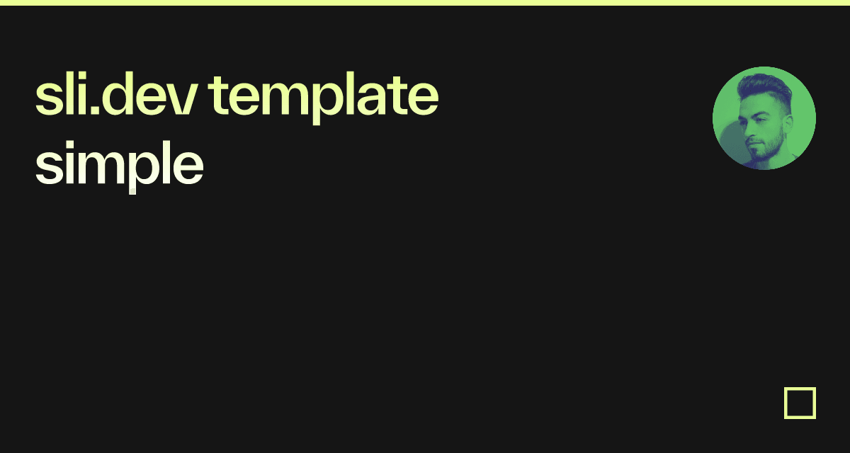 sli.dev template simple - Codesandbox