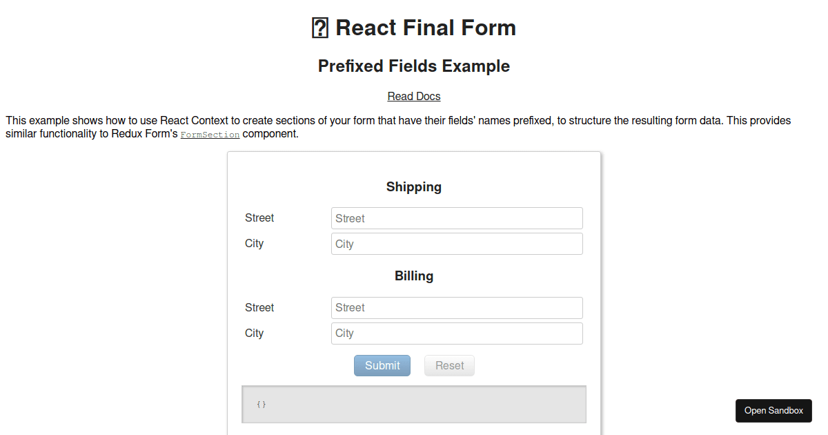 馃弫 React Final Form - Prefixed Fields - Codesandbox 馃弫 React Final Form - Prefixed Fields - Codesandbox