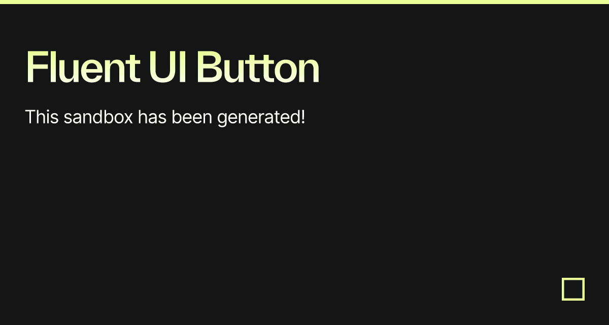 Fluent Ui Button Codesandbox