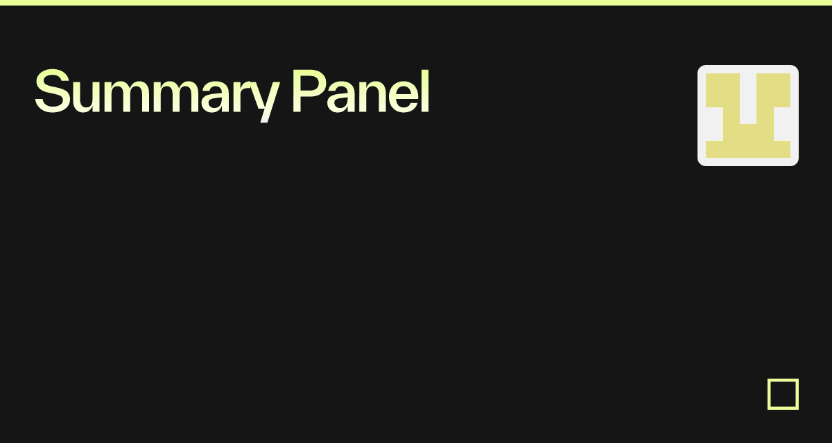 Summary Panel - Codesandbox