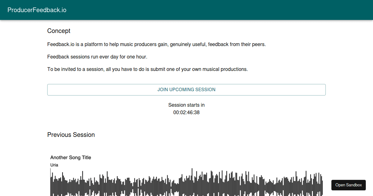 feedback - Codesandbox