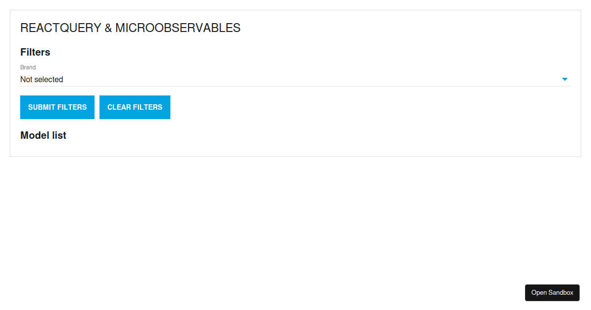 ModelList ReactQuery (forked) - Codesandbox
