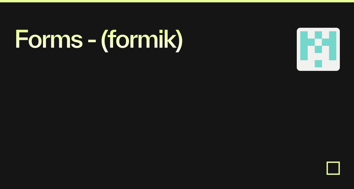 Forms - (formik) - Codesandbox
