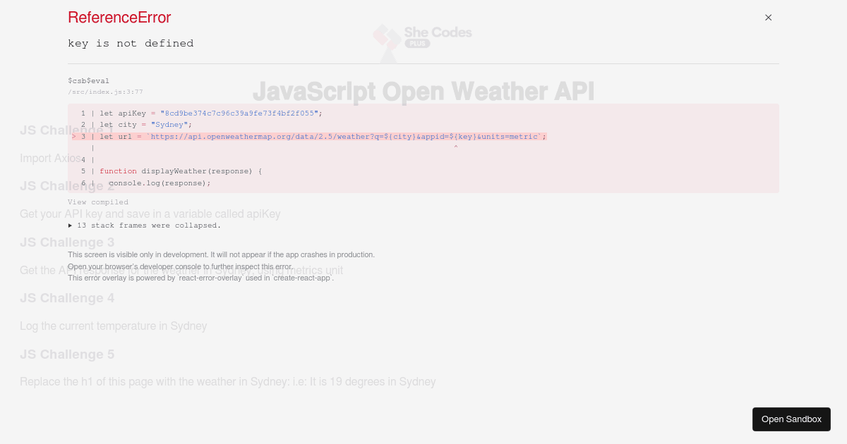 JavaScript Open Weather API (forked) - Codesandbox JavaScript Open Weather API (forked) - Codesandbox