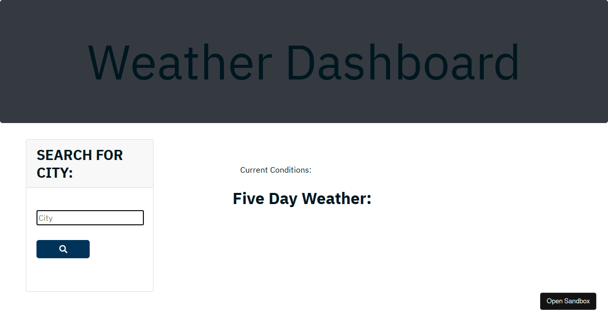 Weather-Dashboard - Codesandbox